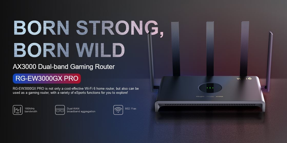 RG-EW3000GX PRO Reyee 3000M WIFI6 Wireless Mesh Router